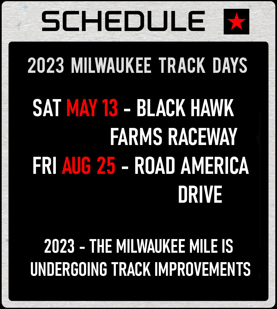 Milwaukee Track Days